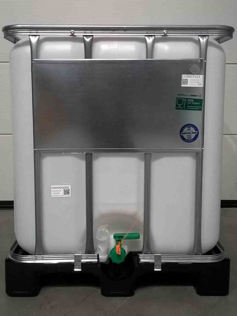 Cuve IBC 1000 litres Neuve - Naturel FDA ouverture 150mm - Palette ...